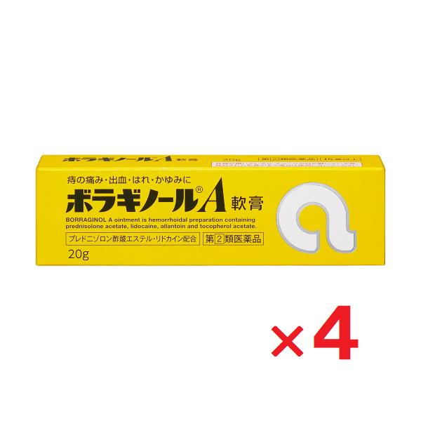 4個セットです。1．4種の成分がはたらいて，痔による痛み・出血・はれ・かゆみにすぐれた効果を発揮します。　●プレドニゾロン酢酸エステルが出血，はれ，かゆみをおさえ，リドカインが痛み，かゆみをしずめます。　●アラントインが傷の治りをたすけ組織...