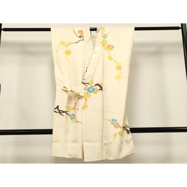 平和屋着物＃袖無し道中着 枝花文 ロング丈 正絹 逸品 CAAT5706id