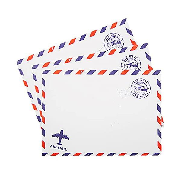 「商品情報」・【アンティーク調のおしゃれな封筒】シンプルだけどスタイリッシュなヴィンテージ感あふれるオシャレなエアメール風の封筒を使って、お手紙や結婚式の招待状を出してみませんか？海外旅行好きの方や、外国とゆかりがある方にピッタリのデザイン...