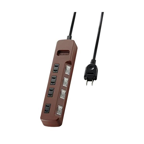 4個口タップのみ/1m/T-BR02-2410BR・Size:1mStyle:4個口・パッケージ個数:1・詳しくは「商品の仕様」「商品の説明」をご確認ください。・フローリングの色とコーディネートできるブラウンカラーの個別スイッチ付き 雷ガー...