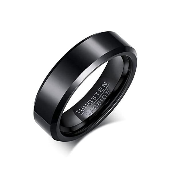 リングブラック/-/RockyuTCR013・Color:ブラックRingSize:25・【幅6mmタングステン指輪】本製品は非常にシンプル、古典的でエレガントな男性と女性の結婚指輪やギフト等にも最適です。主張しすぎずさりげないお洒落を楽し...