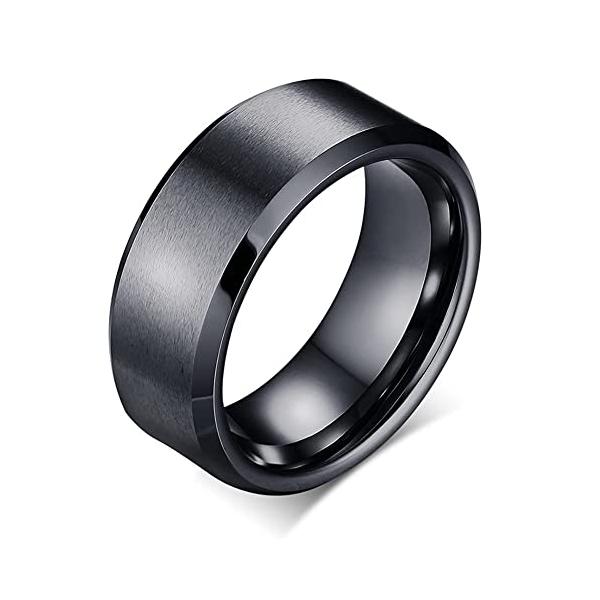 ブラック 黒幅8mmブラック/-/-・Style:ブラック 黒幅8mmRingSize:23・「男女兼用のタングステン指輪」- スムーズなカット面で、角度を変えてみると輝きが際立ちます。丁寧な加工で指の付け根に触れても心地良さを感じません。...