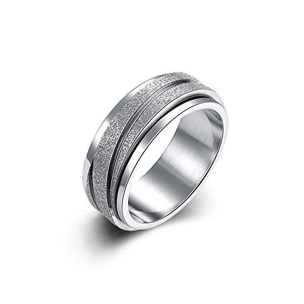 リングホワイト-回転/-/-・Color:ホワイト-回転RingSize:12・【お守りの回転式リング】シンプルで上品なデザインと回転するセンターパーツが特徴のリング。不安を感じる時に自然と指先が動き、心を落ち着けるお守りのような存在として...