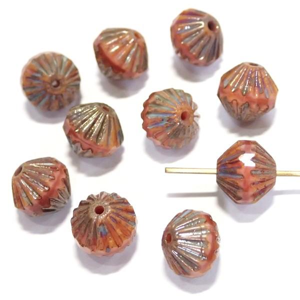 チェコ　Fluted 縦溝　９x８ｍｍ　１０個/１パック