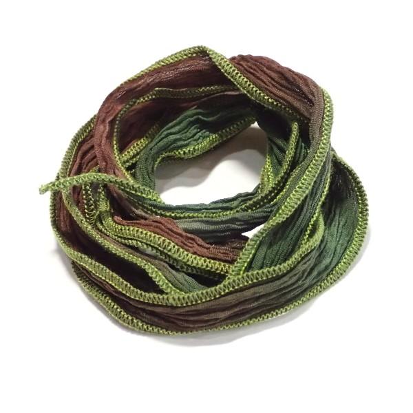 『Silk Ribbon』 made in USAシルク100％独特なシワ加工でブレスレットやネックレスなど色々な用途で自由自在に活用できます。2本巻き・重ねづけ・・・　アレンジ次第でオシャレ度アップ♪