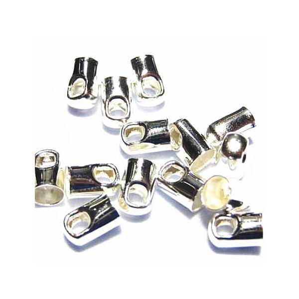コードエンド　白銀色　８x５mm　２０個/１セット