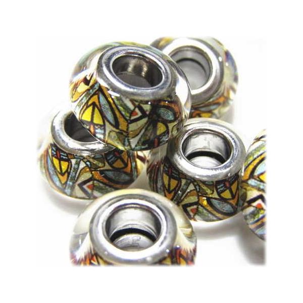 芯は、真鍮製です。ホールの大きなヨーロピアンビーズ！ホールは5mmもあるので太めのチェーンでも通りますよ♪