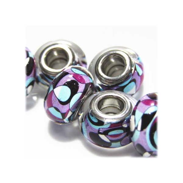 芯は、真鍮製です。ホールの大きなヨーロピアンビーズ！ホールは5mmもあるので太めのチェーンでも通りますよ♪