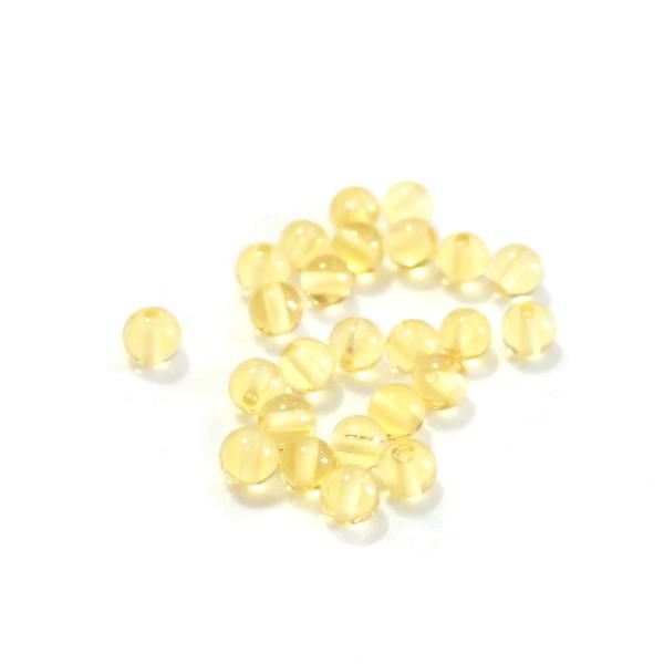 天然石 シトリンの3mm丸玉25粒入パックになります。天然素材ですので一粒一粒表情や色合いが違います。