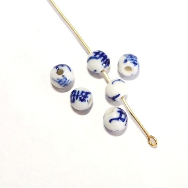 ハンドメイド　陶器　ビーズハンドメイドの為、大きさ・形・図柄など違いがあります。ご了承下さいませ。