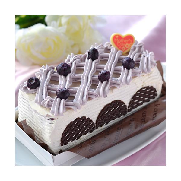 お母さんも喜ぶ濃厚かつフルーティーなアイスケーキの完成です♪ 濃厚なレアチーズアイスに甘酸っぱくフルーティーな香りのブルーベリーソースをマーブルに混ぜこみました。上部には 鮮やかなパープルのブルーベリー生クリームを格子状にデコレーションしブ...