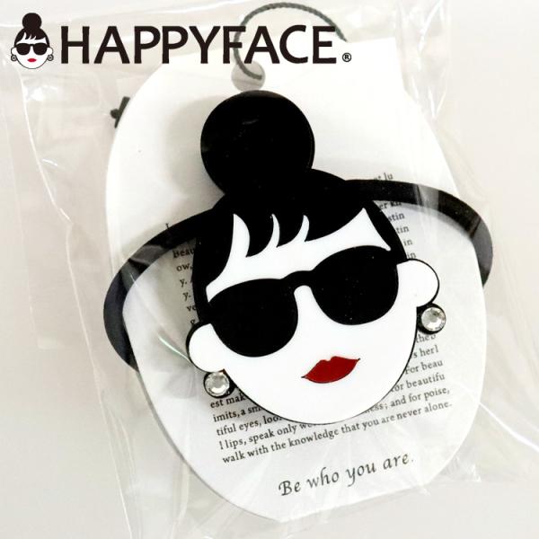 ラクジュアリーな世界に囲まれて暮らしたい…毎日を笑顔でエンジョイファッション！自分や友達へのスマイルグッズ Cute、Fancy、Sweetie「HAPPY FACE」のスワロ付き EMMA 大 ヘアフックコーディネートのワンポイントになる...