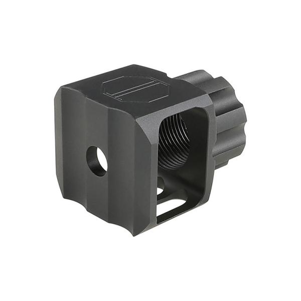 【関連検索ワード】 マズルジャンプ マズルフリップ サウンド アンプリファイヤー 増大 発射炎 発射音#####24mm正ネジ仕様のショートバレルAKへの装着に最適な、JMAC LAF-24タイプマズルブレーキ。LAF(Loud And F...