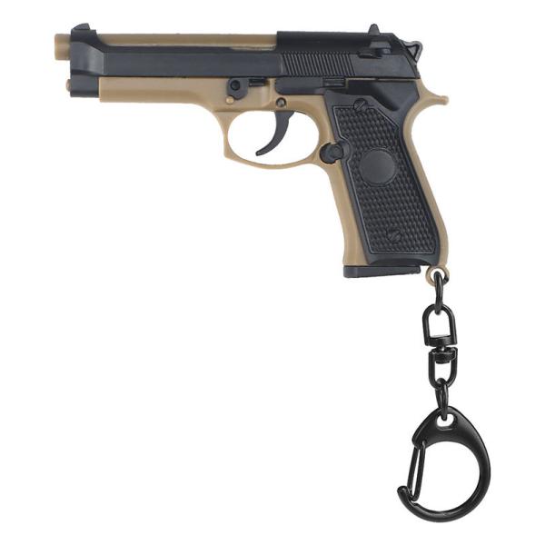 【関連検索ワード】 ウォースポート キーホルダー ベレッタ Beretta M9 M92FS アクセサリー ミニチュア メール便 ネコポス#####1/4スケールにデフォルメされたM92タイプピストルキーチェーン。非常に小型ながら、スライド...