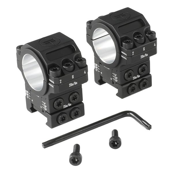 【関連検索ワード】 #####1inch/30mm径のスコープに対応し、1.2〜1.4インチ(約30.5?35.6mm)まで高さを6段階調整できる革新的なマウントシステムです。ピカティニーレールに対応しており、精密射撃を重視するユーザーに最...