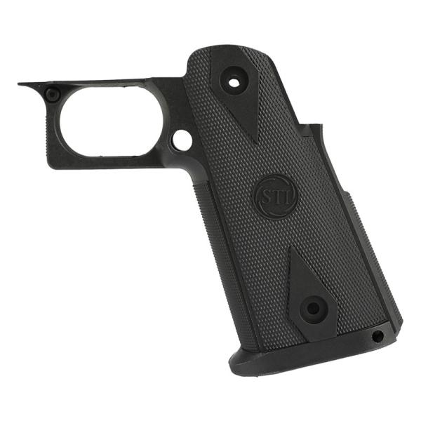 【関連検索ワード】 2011 レースガン マッチカスタム IPSC グリップ ハイキャパ 5.1 4.3 ゴールドマッチ DOR#####東京マルイのハイキャパシリーズに対応したSTIスタイルの樹脂製ロアーフレームです。グリップのチェッカリ...