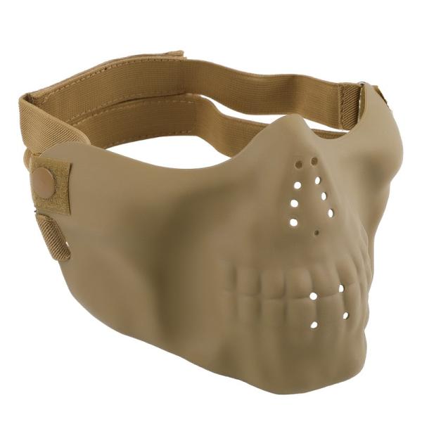 【関連検索ワード】 ハーフ フェイス サバゲー#####リアルな外観のスカルハーフフェイスマスクです。鼻と口元に穴が開いており通気性がよいので、蒸れやゴーグルの曇りなどを軽減できます。また、緩衝用クッションが付属しているため、両面粘着シール...