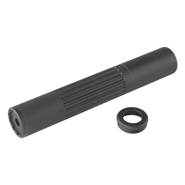 【関連検索ワード】 #####台湾Airsoftメーカー、MODIFY「OBserver トレーサー対応 モックサプレッサー」は、14mm逆ネジ仕様で幅広いエアソフトガンに対応する、オーバーバレル型のドレスアップサプレッサーです。内部には直...