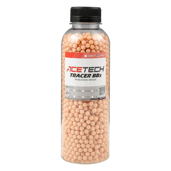 【関連検索ワード】 エーステック 発光 蓄光 赤色 プラ インドア 曳光弾#####台湾ACETECH純正の高品質トレーサーBB弾 (レッド) 0.20g/2700発。製造公差5.95±0.01mmと真球に近い超精密BB弾となっており、赤色...