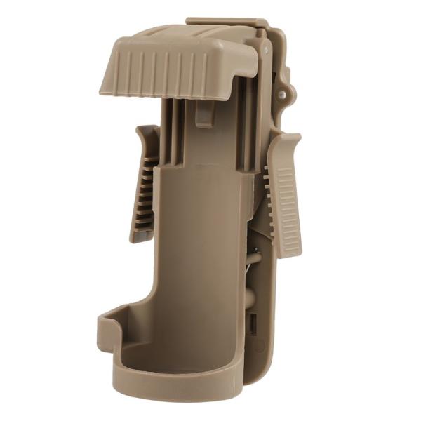 【関連検索ワード】 閃光手榴弾 特殊部隊 ネイビーシールズ SEALs DEVGRU デブグル 米軍#####別売のMK13タイプフラッシュバンに対応したホルスターです。両サイドにあるボタンを同時押しすると収納部が展開し、左側のロックボタン...