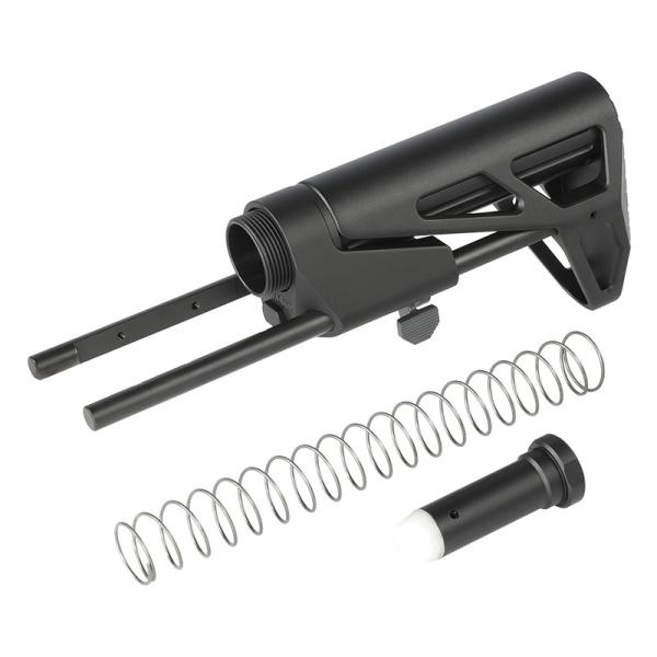 WindyEast製、MAXIMスタイルのGEN:7 CQBタクティカルストックです。特徴：・CNC削り出し・5段階伸縮・ストックチューブ付・リコイルバッファー/リコイルスプリング付仕様：・材質：アルミ・対応：東京マルイMWSご注意：・本製...