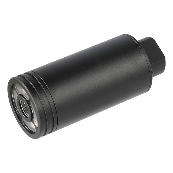 特徴：・アルミ削り出し/アルマイト表面処理・14mm逆ネジ対応・トレーサーユニット内蔵(マズルフラッシュ機能付)仕様：・材質：アルミ・重量：71g・全長：85mm・外径：34.5mm※スポンジは入っておりません。トレーサー操作方法：電源ボタ...