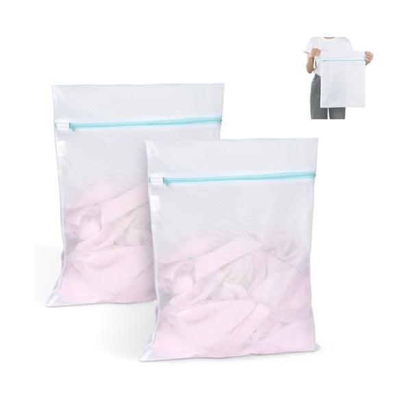 ホワイトx2枚/40x50cm/OTRK_LAUNDRY_BAG_40X50_2PACK_YY_W・Size:40x50cm・40x50cm 2枚入り 洗濯ネットサイズ：40x50cm　セット：2枚入り　素材：ポリエステル　洗濯機/乾燥機対...