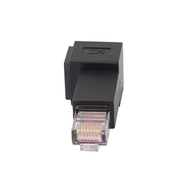 ・ブラック 直角  UT-010-RI-CC・・Color:ブラック 直角・直角 90度 8p8c プラグ・8p8c RJ45 オス-メスコネクタ シールドなし・イーサネットパッチコードの延長に使用できます。・RJ45オスからメスへの4方向...