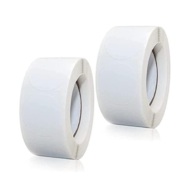 ホワイト/直径25mm/-・Color:ホワイト・商品仕様円形ステッカーシール 数量：500枚*2巻 合計1000枚 サイズ：直径25mm カラー: ホワイト・使いやすい1枚の紙タイプではなく1ロールにまとまっている丸型シールです。使いやす...