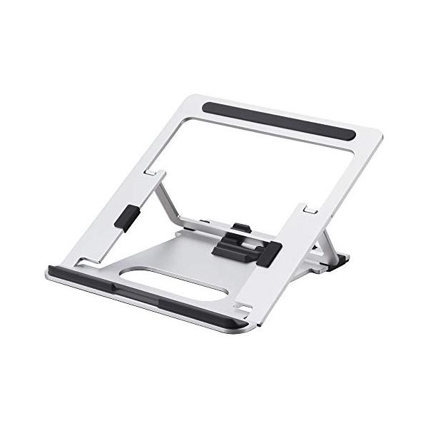 11~17インチ対応・シルバー  NPS10シル・・Style:11~17インチ対応・目線を高くして体の負担を軽減！・本体色：シルバー　サイズ：約W220×L250×H5（ｍｍ）・重さ：約560ｇ　材質：アルミニウム、シリコン・対応サイズ：...