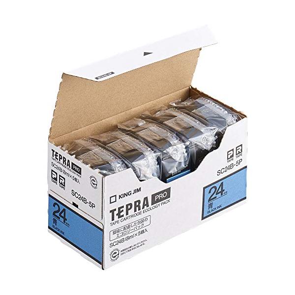 ・青 24mm SC24B-5P・・Size:24mmColor:青・メーカー型番:SC24B-5P・長さ:8m・幅:24mm・ラベル:青/黒文字・5個パック