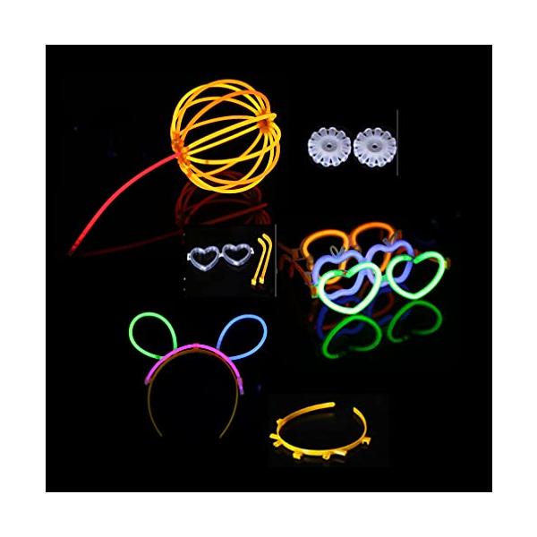 形状接続ジョイン/ワンサイズ/-・パッケージ内容：ボール*6＋メガネ*3＋カチューシャ*3の形状接続ジョイント・形状接続ジョイントで蛍光ブレスレットをおもしろい形状に変形できます。きれいで、目立って楽しい・大勢で使用すると光で空間に一体感が...