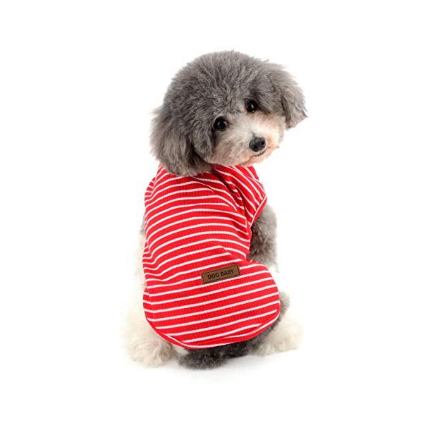 ・レッド Mサイズ (x 1) ・・Size:Mサイズ (x 1)Color:レッド・サイズ M: 首囲: 26cm; 胸囲: 37cm; 着丈: 25cm; 犬の体重は: 2.0-3.0 KG。・柔らかくて、快適で通気性あって、お手入れ簡...