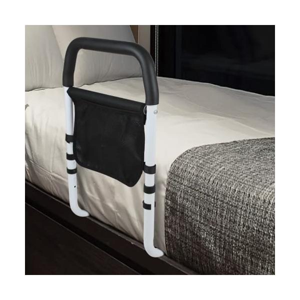 black and white/標準/MK0104B・転倒を防ぐ広々としたアームレスト: 幅広に設計されたアームレストは、寝返り時の転落リスクを市場の多くの製品と比べて約30％軽減します。握る部分が大きくなり、しっかりとした安定感を提供。特...