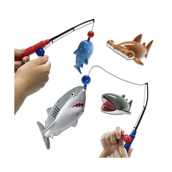 ・竿2本×サメ8匹  ・・Color:竿2本×サメ8匹・【かわいいデザインのサメが4種類】海のギャングこわ〜いサメのホオジロサメとシュモクザメ、水族館でも人気のジンベエザメ、とっても貴重なサメのメガマウスが可愛いおもちゃのになりました。お風...