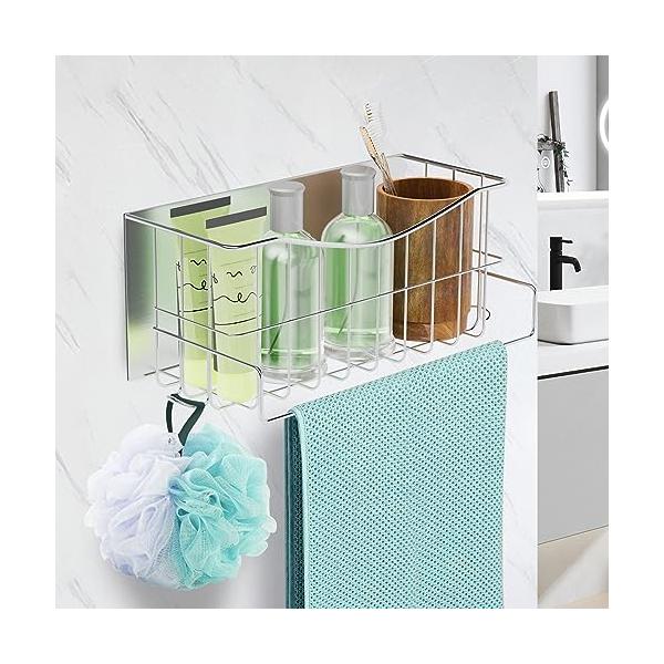 バスケットシルバー/マグネットラック（ステンレス）/-・パッケージ個数:1・マグネット式お風呂収納ラックマグネットの魔法で、お風呂の壁に美しく収まるシャンプーボトル、おもちゃ、掃除用具、これ一つですっきり整理。バスケットタイプは水切れの良い...