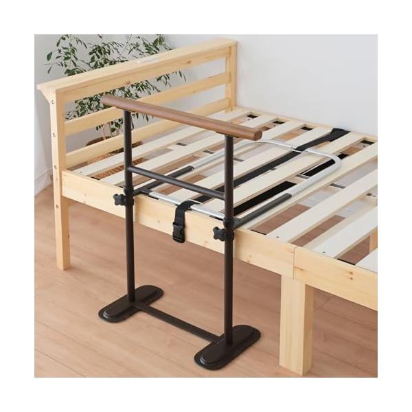 立ち上がり補助ミディアムブラウン/幅83×奥行60×高さ76cm/KBF-8060(MBR)・Color:ミディアムブラウンStyle:立ち上がり補助・パッケージ個数:1・立ち上がり用の手すりベッドに取り付けられる立ち上がりを補助する手すり...