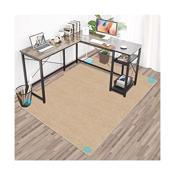 和風キャメル/約140x100cm/-・Size:約140x100cmColor:キャメル・デスク チェアマット デスク下 マットに座った時の荷重により、床に傷がついたり、床がくぼんだりすることがあります。キャスターの材質に応じて、床を損傷...