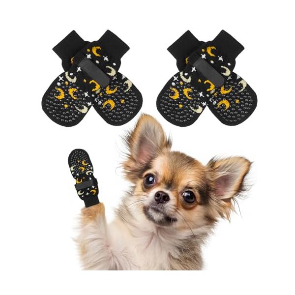 星＆月/S/bin027kutu・Color:星＆月Size:S・??サイズ：ご購入前に必ずペットの足を測定してください。足幅が2つのサイズの中間にある場合は、より大きめのサイズをお選びください。・??おしゃれなデザイン：この犬用ソックスは...