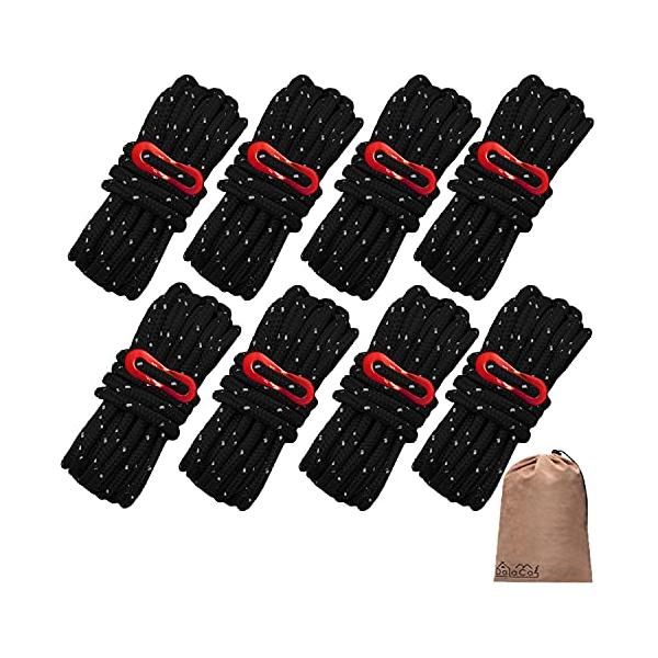 テントロープ・ブラック 5mm/10本 ・・Color:ブラックSize:5mm/10本・＜サイズ＞ロープ：太さ5ｍｍ長さ4ｍ 自在金具：2.8ｇ・＜材質＞ロープ：1500Dポリエステル 自在金具：アルミニウム・＜反射材入り＞お洒落なデザイ...