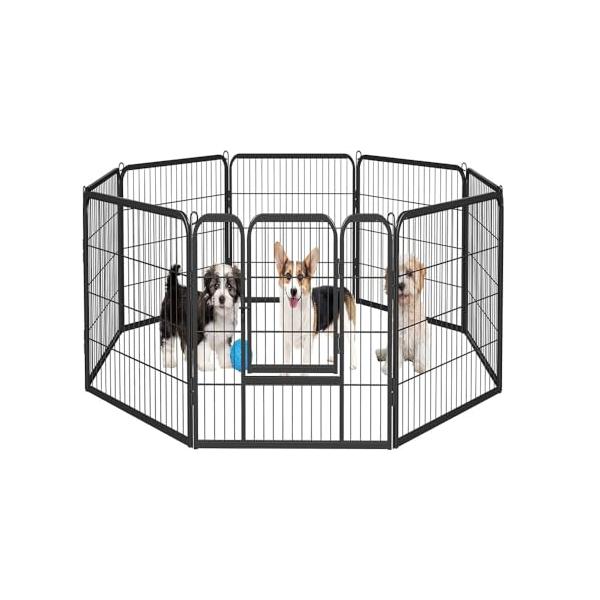 高さ60cm-8枚 ブラックblack/-/pf-13213・Style:高さ60cm-8枚 ブラック・パッケージ個数:1・高品質の金属材料―ペットサークルは高品質の金属材料で作られており、錆や変形を防ぎます、長寿命と優れ。安定な構造に広い...