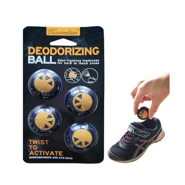 -/４個入り/-・Size:４個入り・くつの匂いの他にも靴箱やクローゼット、鞄、ゴミ箱、車etc…多目的に利用でき、臭いを一掃します。不快な臭いを消し去り、新鮮な香りを漂わせる消臭ボール・靴の嫌な臭いやその原因であるバクテリアを中和します・...