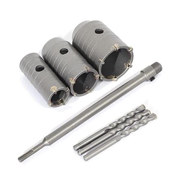 インダストリアル・パッケージ個数:8・3サイズコンクリートドリルセット直径30〜50mm お得な3サイズ（30mm 40mm 50mm）、35cmロングシャフト、センタードリル付き。・使用頻度の高い3サイズセット &amp; 350mmロン...