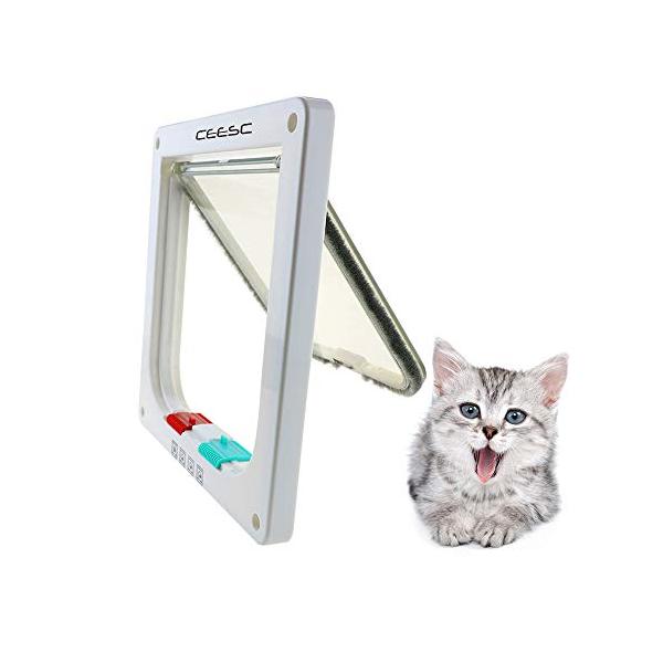 ホワイト/S: 19.2x20 cm M: 19.2x20 cm L: 23.5x25 cm/CEESC Cat Door・Color:ホワイトPatternName:小・パッケージ個数:1・サイズ：S：20*19.2*1.5cm 　M:2...