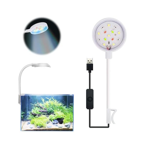 白、青、赤、緑の複合色/-/NA-01・商品仕様水槽 ライト一つ入り；サイズ：画像に映るように。・ライトの色の組み合わせ当社の水槽ライトは、14個の高輝度ランプビーズ（白6、青4、赤2、緑2）で構成されていて、省エネ、耐久性のあるLEDの水...