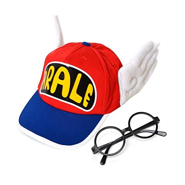 レッド/Free Size/-・Color:レッド・サイズ：(調節可能)頭回り約54cm~58cm・生地：綿　ポリエステル パッケージ内容：アラレハット+メガネフレーム・目立つこと間違いなしパーティーやクリスマス・ハロウィン・忘年会・新年会...