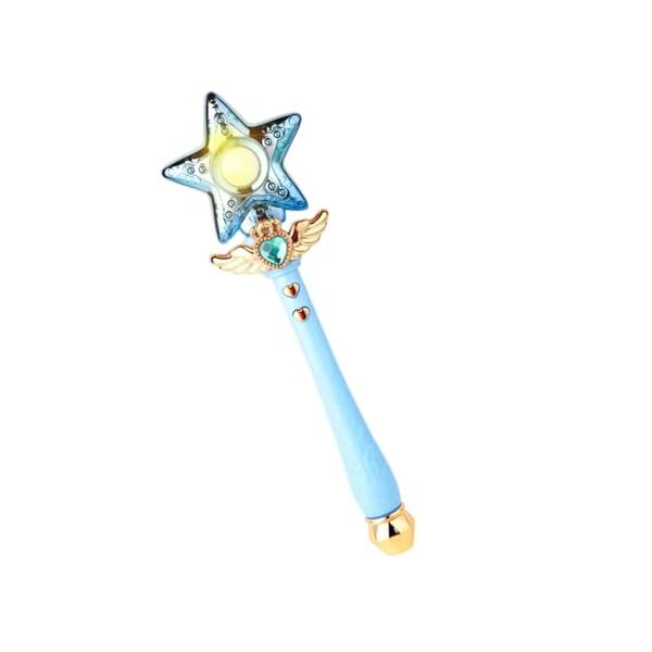 Edition:32CM-ブルー星・魔法の杖はボタンを押すと、それは光と音楽を発し、面白そうです。七色が光って曲が流れる魔法ステッキ、部屋を暗くして振り回すと綺麗です。プリンセスに変身して、いろんな魔法をかけちゃおう・魔法のステッキが欲しい...