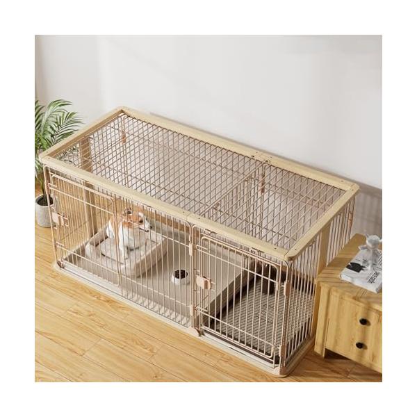 ベージュ　屋根ある/-/329-11XL・Color:ベージュ　屋根ある・?「快適なスペースを区切れる」ワンちゃんが快適な生活を送れるように配慮していますペットは通常、清潔な場所で休むことを好みます。休憩スペースとトイレスペースを区切れて、...