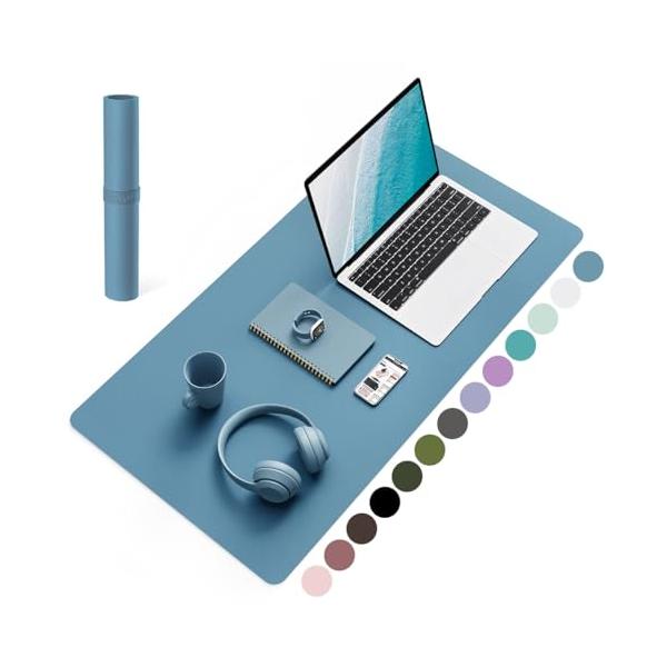 紺碧色/80*40cm/AM01625・Color:紺碧色Size:80*40cm・パッケージ個数:1・PUレザーとスエードのデザインフロントはPUレザーで作り上げたので、汚れににくく、整理も簡単、濡れた布一枚で十分です。裏面はスエードで滑...