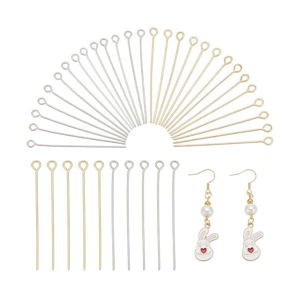 ビーズ40mm 2色 160本/長さ40mm/STAS-PH0018-63-JP・Color:40mm 2色 160本・?サイズ：アイピン：40mm、穴：2mm、ピン：0.7mm、80個/色、160個;ビードコンテナ：6.8x5.2x1.1...